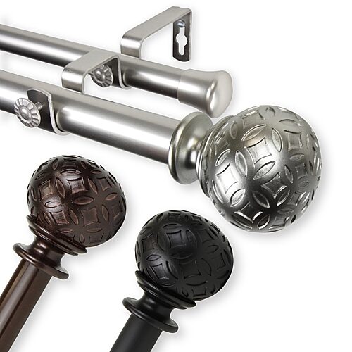 Click here for Rod Desyne Odelia Double Curtain Rod  One Size  Br... prices