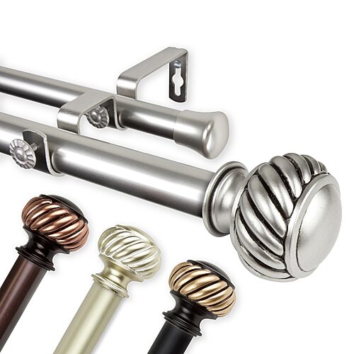 Click here for Rod Desyne Baldir Double Curtain Rod  One Size  Br... prices