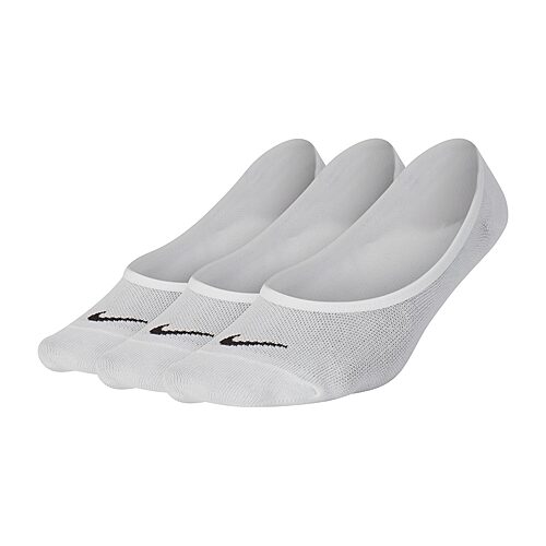 Nike Everyday Lightweight Womens Breathable Multi-Pack 3 Pair Liner Socks  Large  White