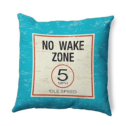 Click here for No Wake Square Throw Pillow  One Size  Blue prices
