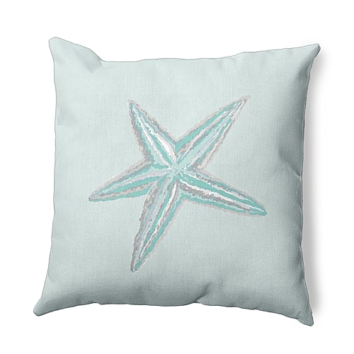 Click here for Starfish Square Throw Pillow  One Size  Blue prices