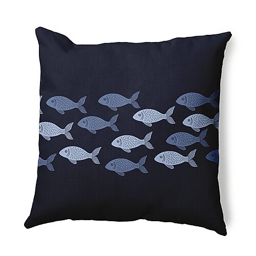 Click here for Fish Line Square Throw Pillow  One Size  Blue prices
