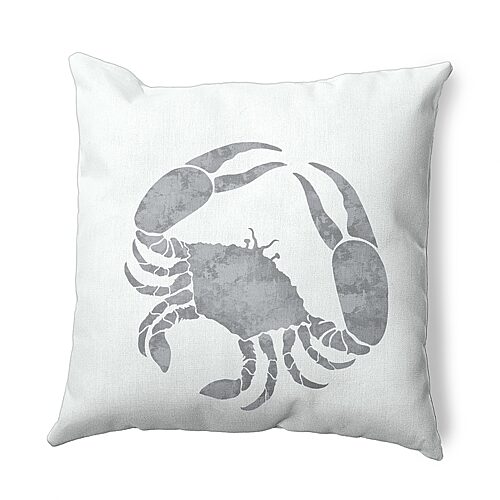 Click here for Crab Square Throw Pillow  One Size  Gray prices