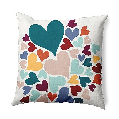 Click here for Hearts All Around Square Throw Pillow  One Size  B... prices