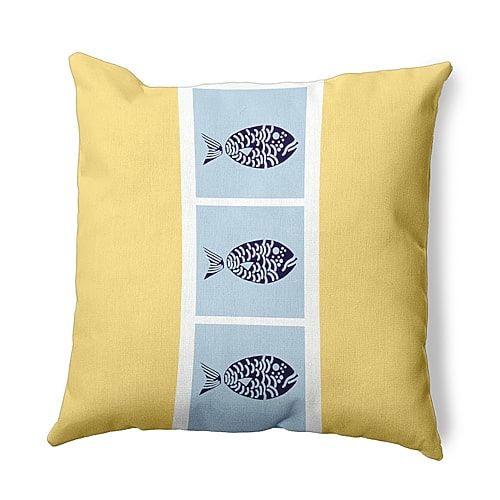 Click here for Fish Chips Square Throw Pillow  One Size  Yellow prices