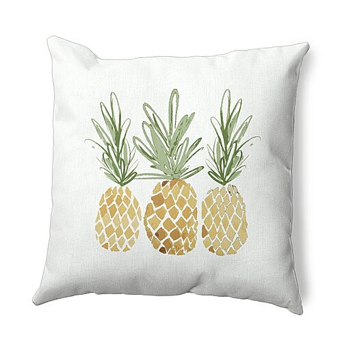 Pineapples Square Throw Pillow  One Size  Yellow