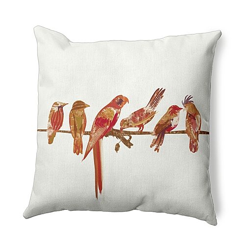 Click here for Morning Birds Square Throw Pillow  One Size  Orang... prices
