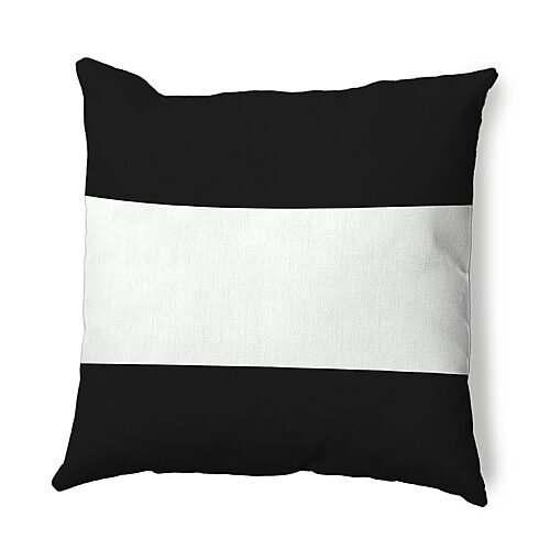 Click here for Wide Stripe Square Throw Pillow  One Size  Black prices