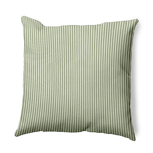 Click here for Ticking Stripe Square Throw Pillow  One Size  Gree... prices