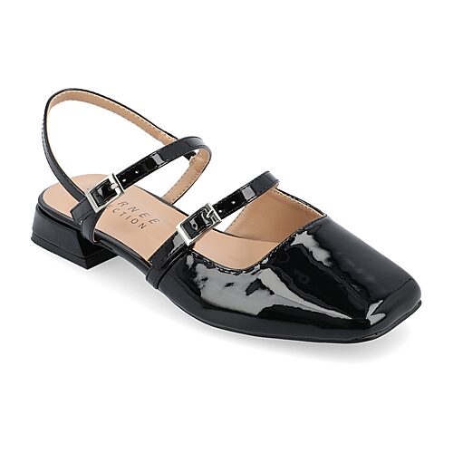Journee Collection Gretchenn Womens Square Closed Toe Mary Jane Shoes  6 1/2 Medium  Black