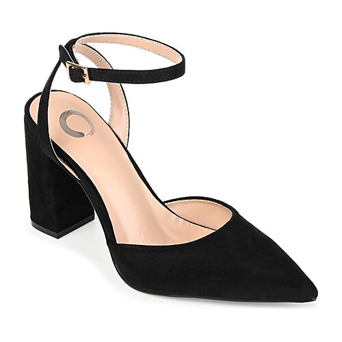 Journee Collection Womens Tyyra Ankle Strap Block Heel Pumps - Black