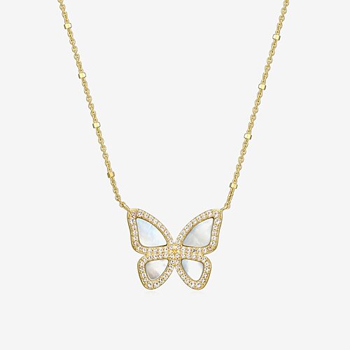 Click here for Womens White Mother Of Pearl 18K Gold Over Silver... prices