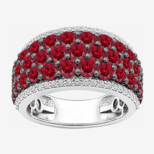 Click here for Womens 5MM Lab Created Red Ruby Sterling Silver Ba... prices