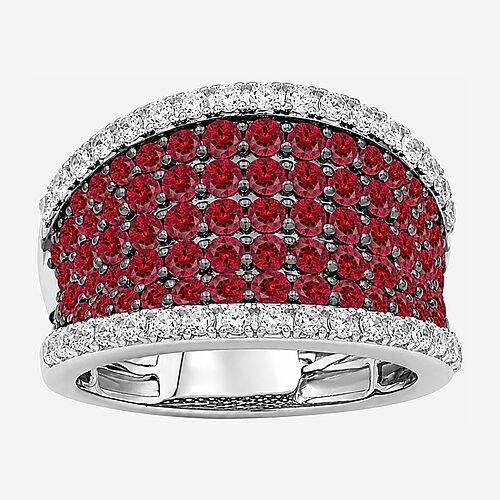 Click here for Womens 3MM Lab Created Red Ruby Sterling Silver Ba... prices