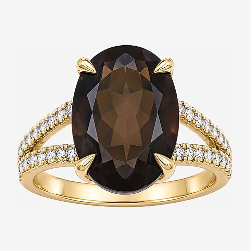 Click here for Womens Genuine Brown Quartz 14K Gold Over Silver O... prices