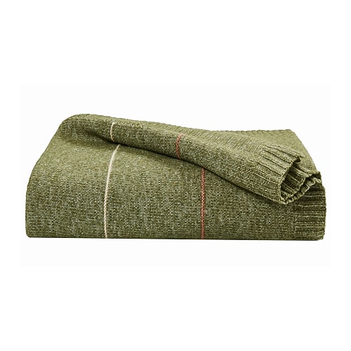 Click here for Brooklyn Loom Oxford Stripe Throw  One Size  Green prices