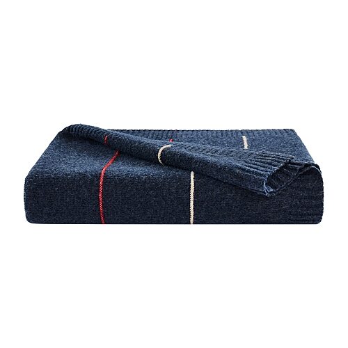 Click here for Brooklyn Loom Oxford Stripe Throw  One Size  Blue prices