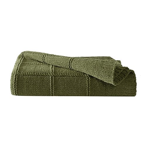 Click here for Brooklyn Loom Grid Chenille Knit Throw  One Size... prices