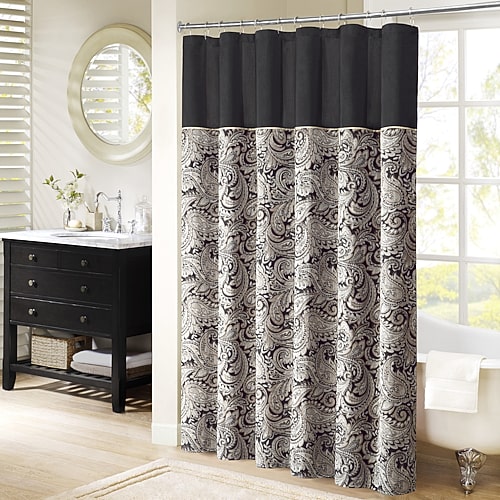 Click here for Madison Park Aubrey Jacquard Beaded Shower Curtain... prices