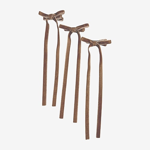 Click here for Bijoux Bar Taupe Velvet Bow 3-pc. Hair Bow  One Si... prices