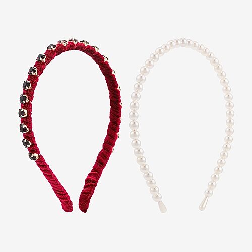Click here for Bijoux Bar Red Rhinestone 2-pc. Headband  One Size... prices