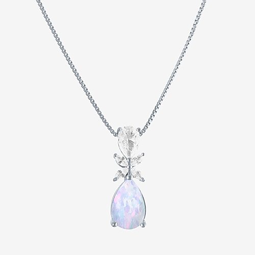 Click here for Womens Gemstone Sterling Silver Pear Pendant Neckl... prices