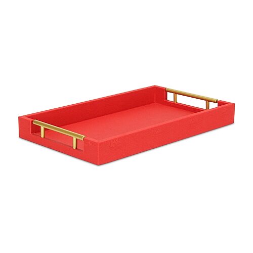 Click here for Cheungs Red Faux Shagreen Rectangular Decorative T... prices