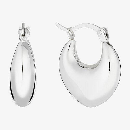 Click here for Womens Sterling Silver 19.8mm Hoop Earrings  One S... prices