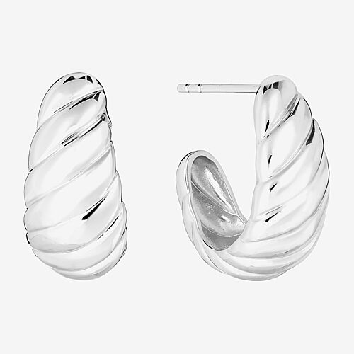 Click here for Womens Sterling Silver 19.8mm Hoop Earrings  One S... prices