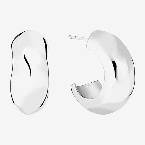 Click here for Womens Sterling Silver 23.3mm Hoop Earrings  One S... prices