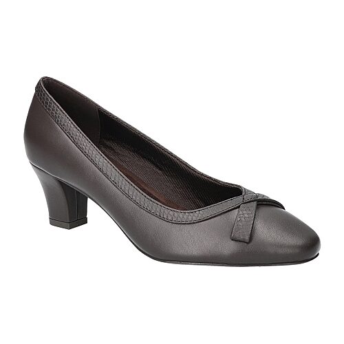 Easy Street Womens Kata Round-Toe Slip-On Pumps - Brown snake