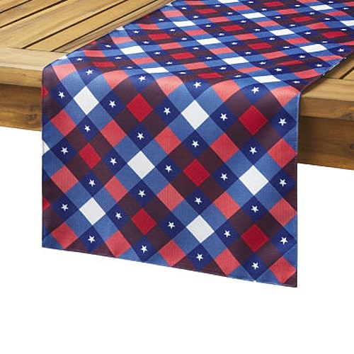 Click here for Town And Country Patriotic Plaid Table Runner  One... prices