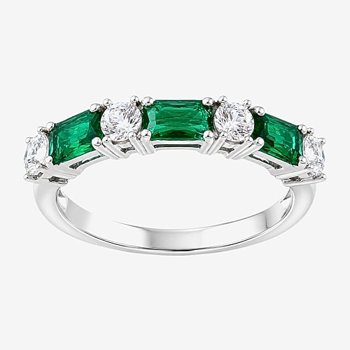 Click here for Womens Gemstone Sterling Silver Side Stone Band  7... prices