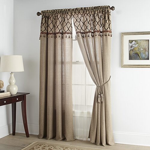 Stratford Park Danya Rod Pocket Light-Filtering Set of 4 Curtain Panel  One Size  Beige