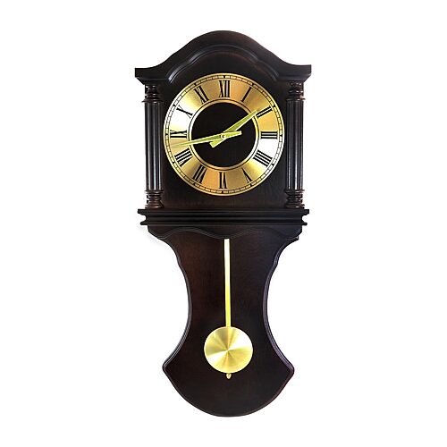Bedford Clock Collection Chocolate Brown Oak Finish Wall Clock  One Size  Brown