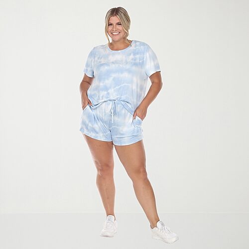 Click here for Plus Size White Mark 2pc. Top and Shorts Pajama Se... prices