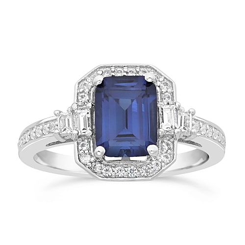 Click here for Womens Lab Created Blue Sapphire Sterling Silver C... prices
