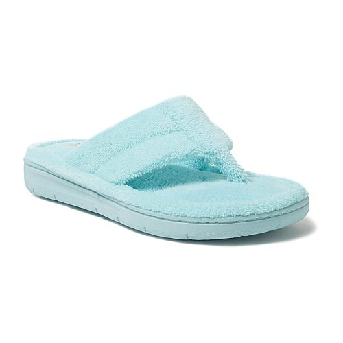 Click here for Dearfoams Womens Wrenley Terry Thong Slippers - Ar... prices