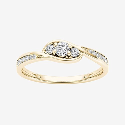 Click here for 1/5 CT.T.W. Natural Diamond 10K Yellow Gold 3-Ston... prices
