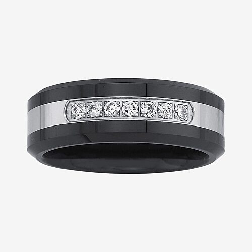 Click here for Mens 1/7 CT.T.W. Natural Diamond Two-Tone Stainles... prices