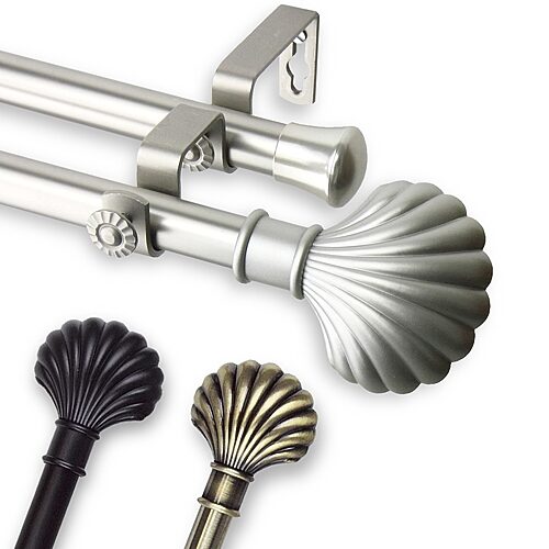 Click here for Rod Desyne Scallop Double Curtain Rod  One Size  Y... prices