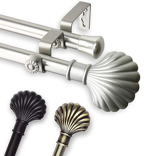 Click here for Rod Desyne Scallop Double Curtain Rod  One Size  S... prices