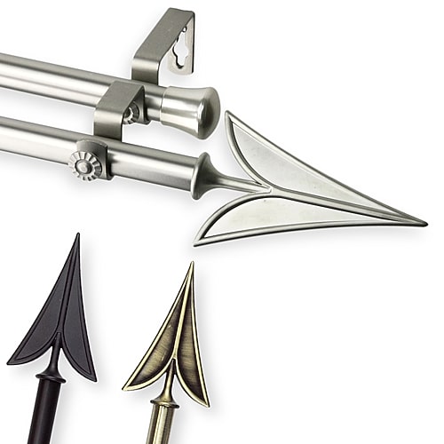 Click here for Rod Desyne Blade Double Curtain Rod  One Size  Sil... prices