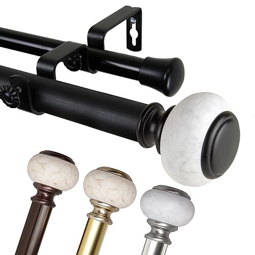Click here for Rod Desyne Vernon Double Curtain Rod  One Size  Bl... prices