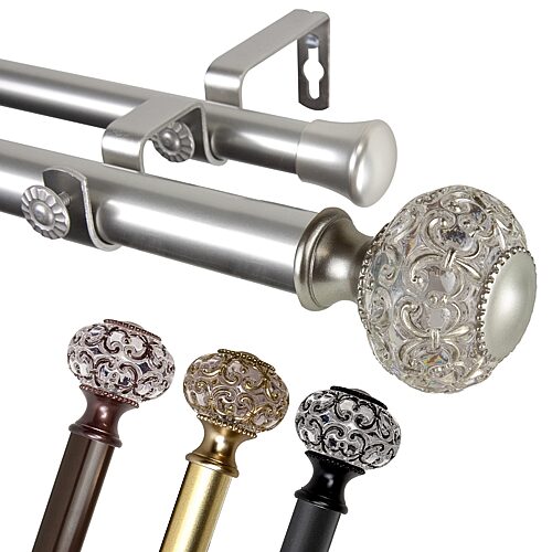 Click here for Rod Desyne Elsie Double Curtain Rod  One Size  Bla... prices