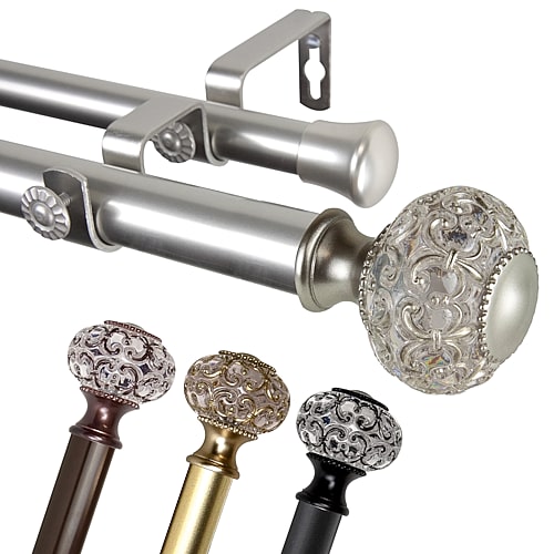 Click here for Rod Desyne Elsie Double Curtain Rod  One Size  Sil... prices