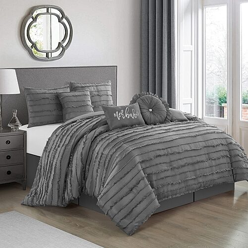 Stratford Park Suva 7-Piece Comforter Set  King - Gray
