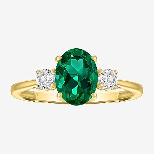 Click here for Gemstone 10K Gold 3-Stone Oval Cocktail Ring  6  E... prices