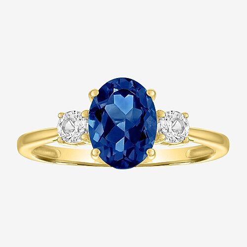 Click here for Gemstone 10K Gold 3-Stone Oval Cocktail Ring  8  B... prices