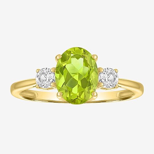 Click here for Gemstone 10K Gold 3-Stone Oval Cocktail Ring  8  P... prices